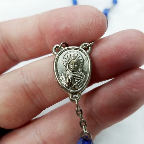 Inri | Jewelry | Vintage Inri Catholic Cross Rosary Bead Necklace ...